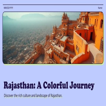 Rajasthan_ A Colorful JourneyLargest state of India by area Known as ...