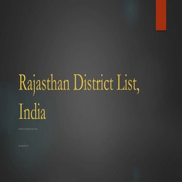 Rajasthan District List Pin Code Postal Code India | PPT