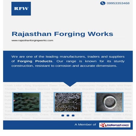 Rajasthan Forging Works, Mumbai, Industrial Forging Products | PDF