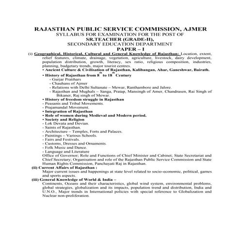 Rajasthan public service commission | DOCX