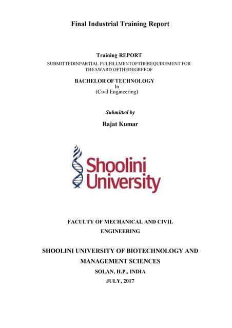 PROJECT REPORT ON ROAD CONSTRUCTION | PDF