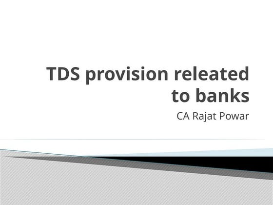 TDS (Tax Deducted at Source) | PDF