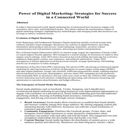 Power of Digital Marketing: Strategies for Success in a Connected World ...
