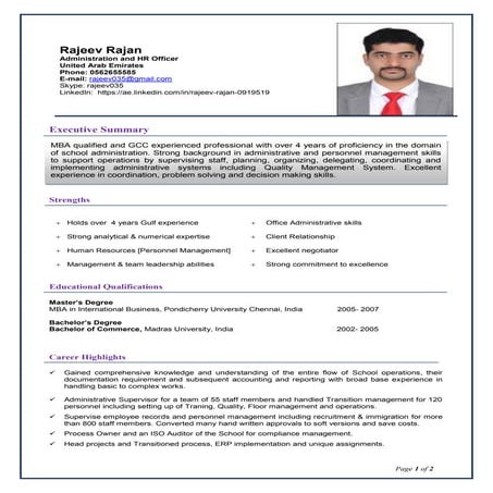 Rajeev Rajan CV | PDF