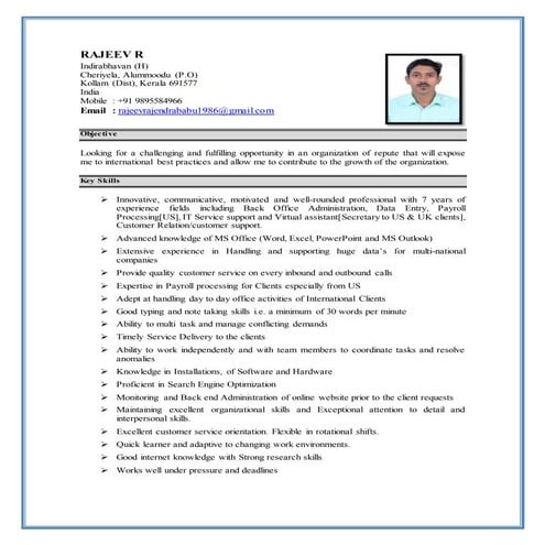 Rajeev resume | DOCX