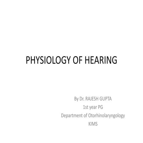 Physiology of hearing ppt | PPTX