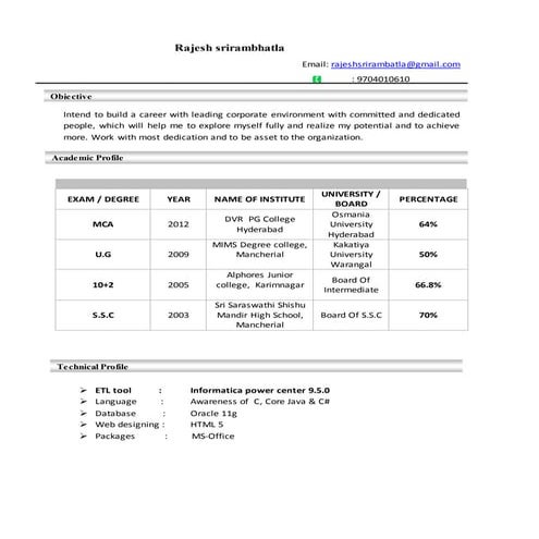 Rajesh resume | DOCX