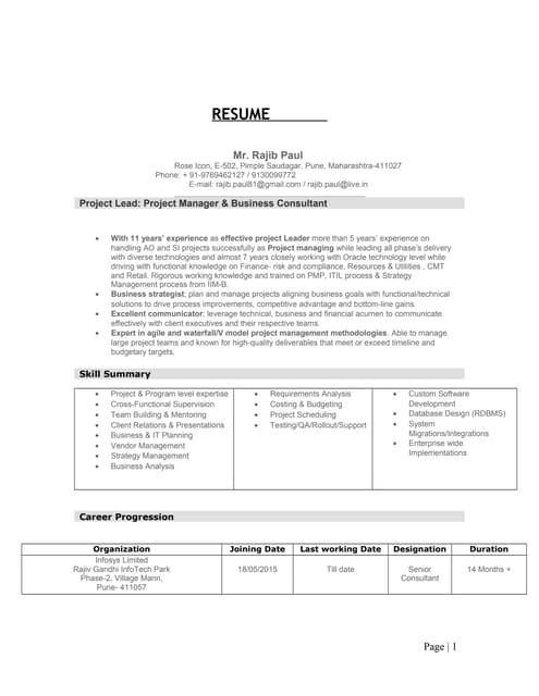 Resume_FLEXCUBE | PDF