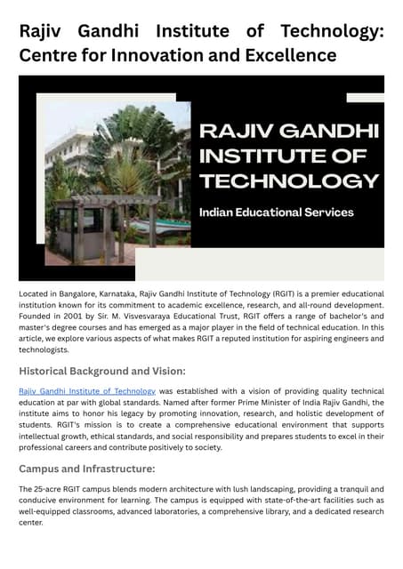 RNS Institute of Technology (RIT) Bangalore | PDF