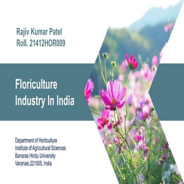 Floriculture Industry In India | PPTX