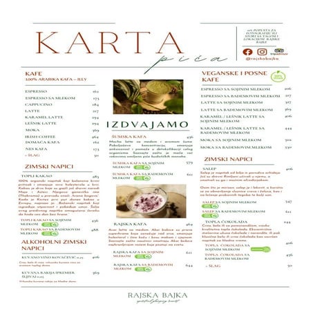 Rajska Bajka - Menu | PDF