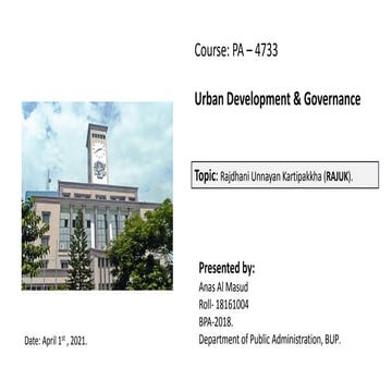 Rajuk bangladesh a_short_overview | PPTX
