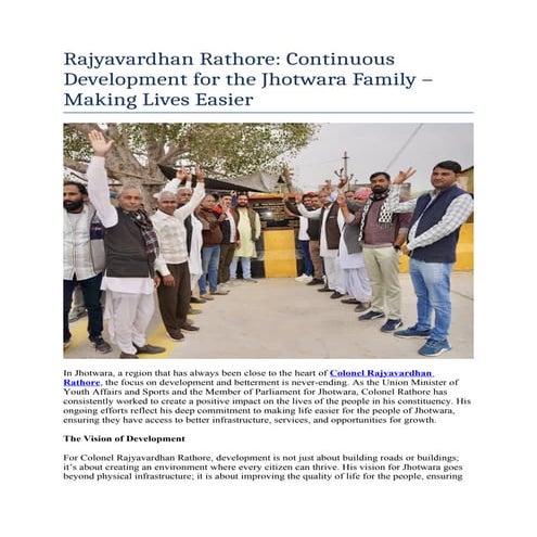 Rajyavardhan Rathore Continuous Development for the Jhotwara Family.docx