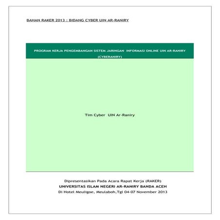 Rencana Induk Pengembangan Cyber UIN Ar-Raniry | DOC