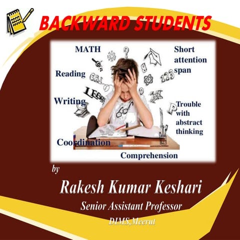 Rakesh kumar keshari ppt on backward student | PPTX