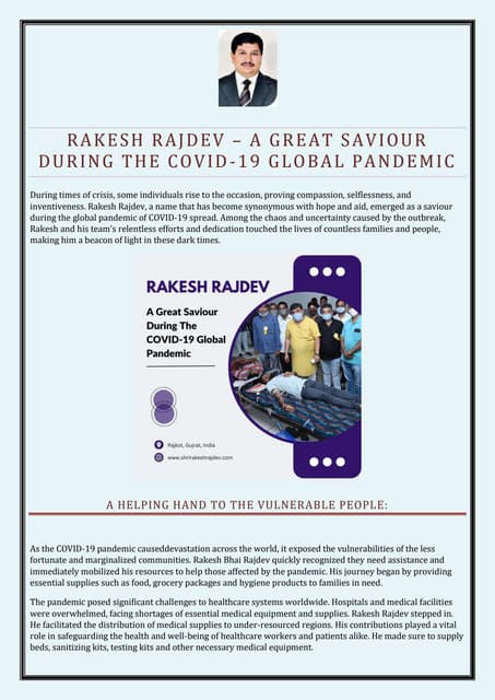 Rakesh Rajdev - A Beacon Of Hope In Pandemic Darkness | PDF ...