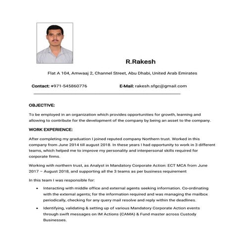 Rakesh CV | PDF