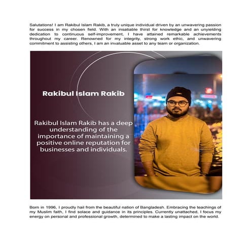 Rakibul Islam Rakib Bio.pdf | Photography | Arts and Crafts