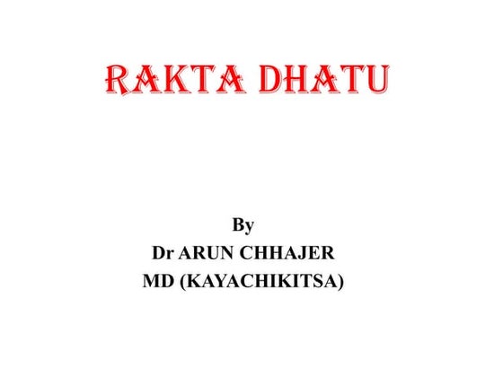 Dosha Dhatu Mala | PPT