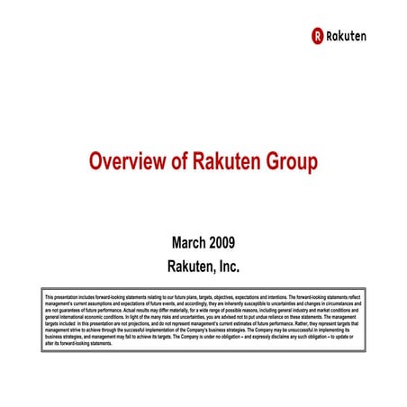 Rakuten Business Model 2009 | PDF