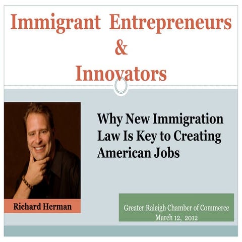 Richard Herman's Presentation at Raleigh Chamber of Commerce, titled ...