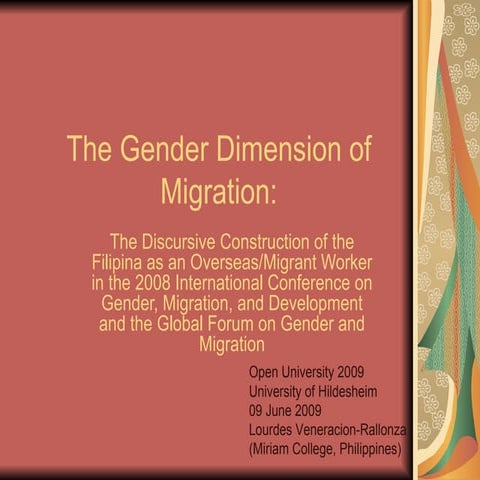 Gender Dimension of Migration | PPT