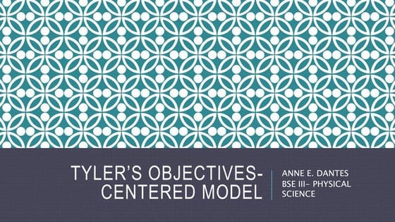 Tyler's model of curriculum evaluation | PPTX