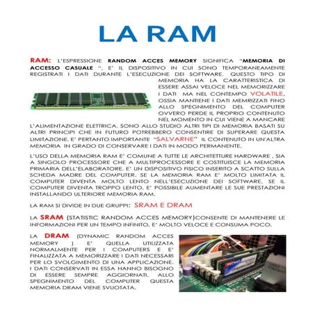 RAM MEMORY - spiegazione | PPTX