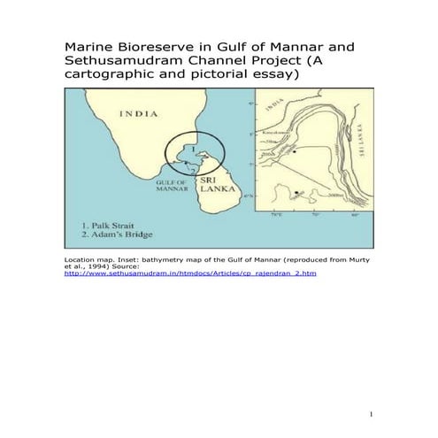 Rama Setu: Marine bioreserve and Setu canal | PDF