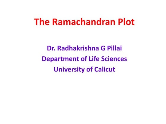Ramachandran plot | PPTX | Chemistry | Science