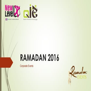 Ramadan 2016 corporate events | PDF
