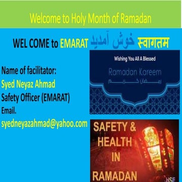 Ramadan Health & Safety Precautions | PPTX