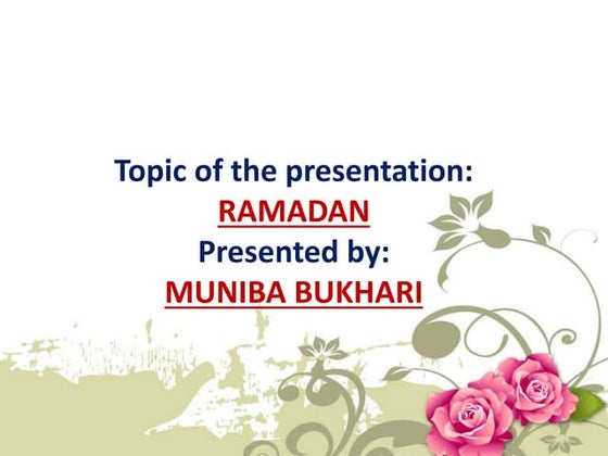 Ramadan awareness presentation | PPT