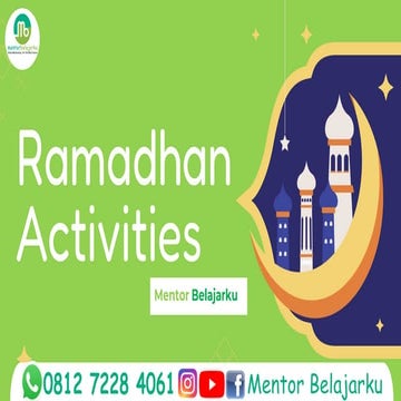 Ramadhan Mentor Belajarku agar ramadan semakin berkah | PDF