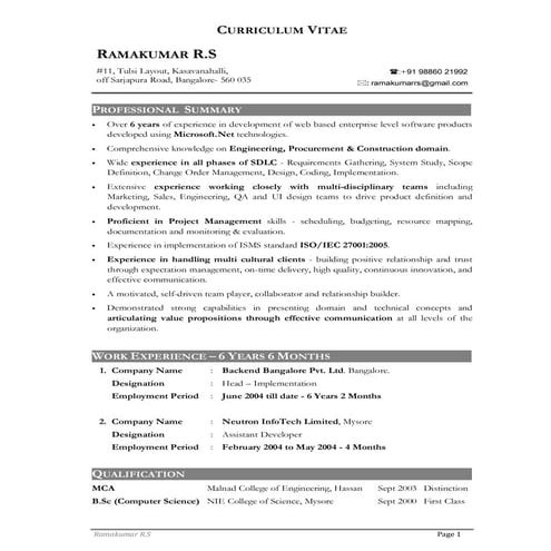 Kanhaiya Resume | DOC