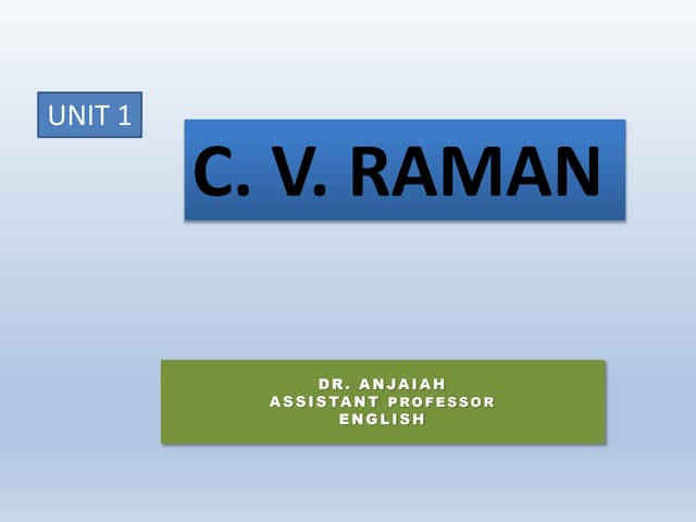 Presentation (c.v.raman) | PPSX