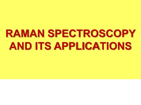 Lect. 23 rotational vibrational raman spectroscopy | PPTX | Chemistry ...