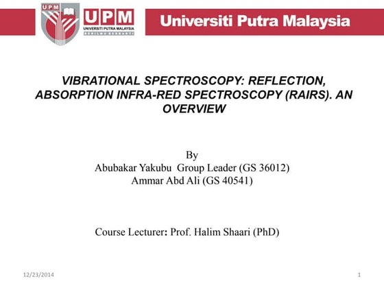 Infra red spectroscopy | PPT