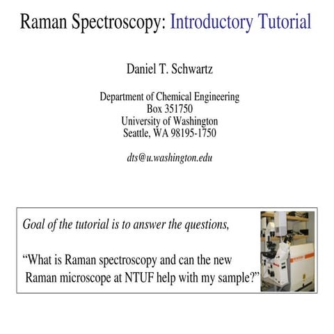 Raman_Tutorial_Basics, Instrumentation, Application | PPT