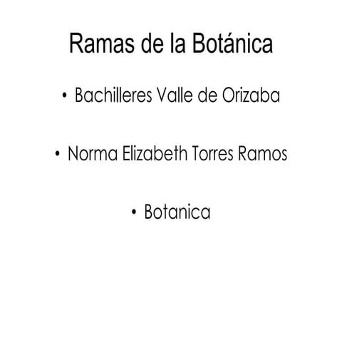 Ramas de la botánica | PPTX