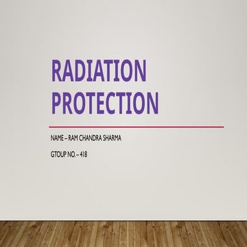 Principles Of Radiation Protection | PPTX