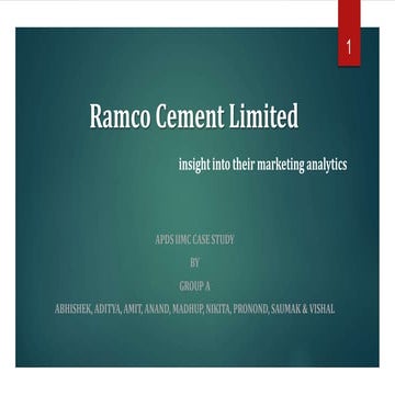 Ramco cement BI Case Study | PPTX