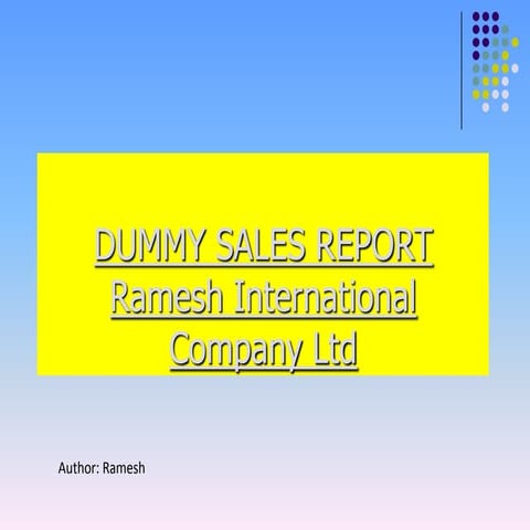 Sales Dummy report | PPSX