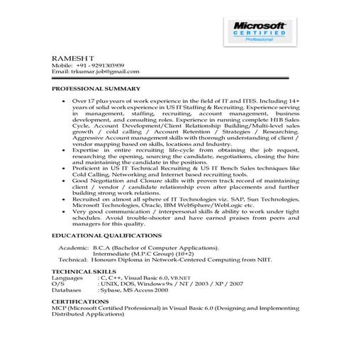 Ramesh tk resume_12dec17 | PDF