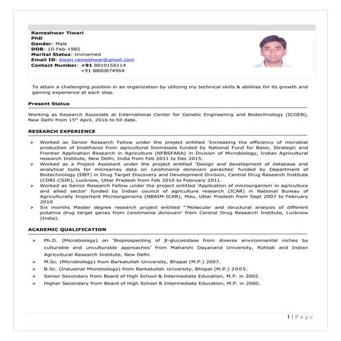Rameshwar tiwari cv (2) (1) | DOC