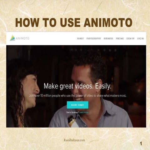 Ramil baltazar how to use animoto | PPT