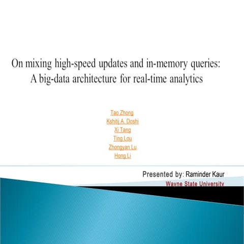 A big-data architecture for real-time analytics | PPT