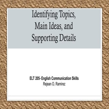 Identifying the Main Idea. with examples | PPTX