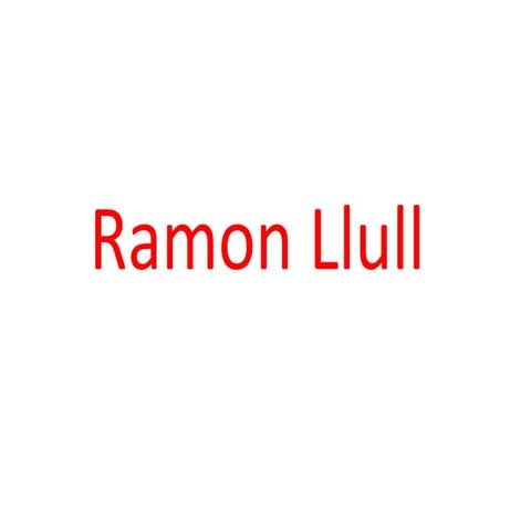 Ramon llull | PPTX