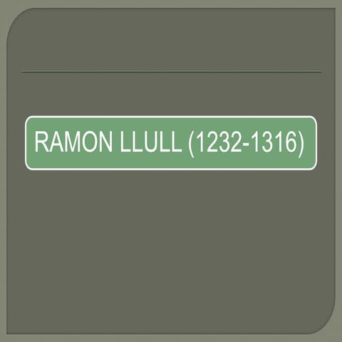Ramon llull | PPTX